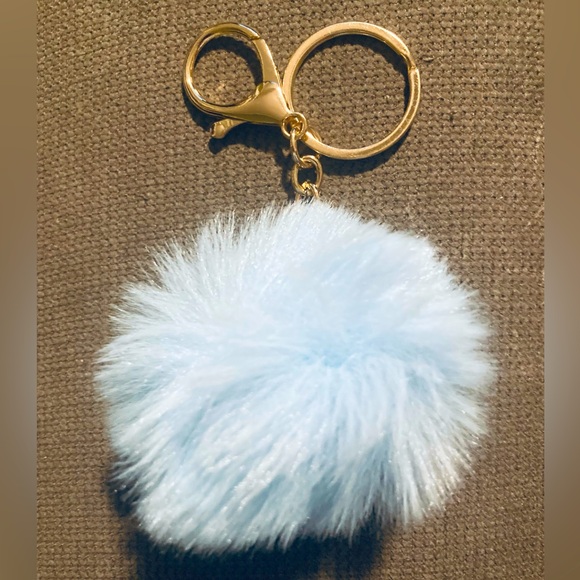 Accessories | Blue Fuzzy Bag Charm Or Keychain New | Poshmark